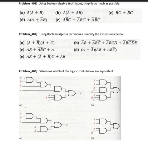 Solved Problem Using Boolean Algebra Techniques Chegg