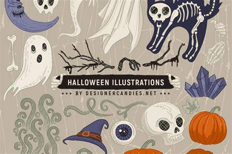 Halloween Vector Illustrations Psd Clipart Designercandies