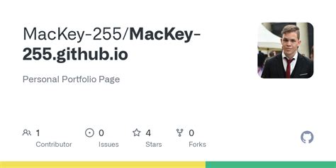Github Mackey 255mackey Personal Portfolio Page
