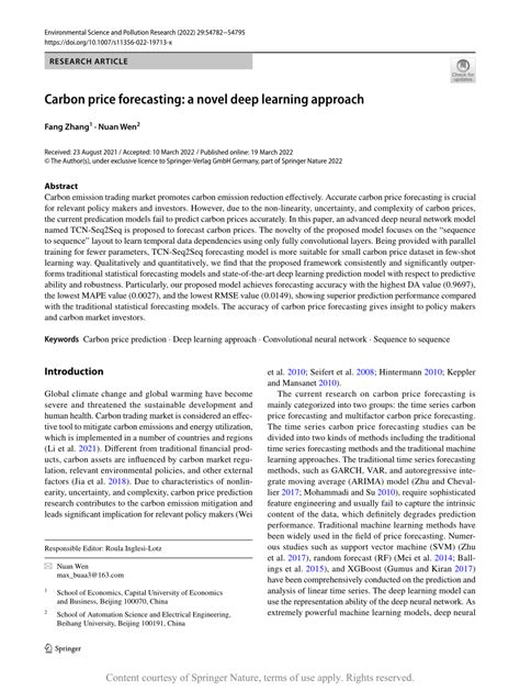 Carbon Price Forecasting A Novel Deep Learning Approach
