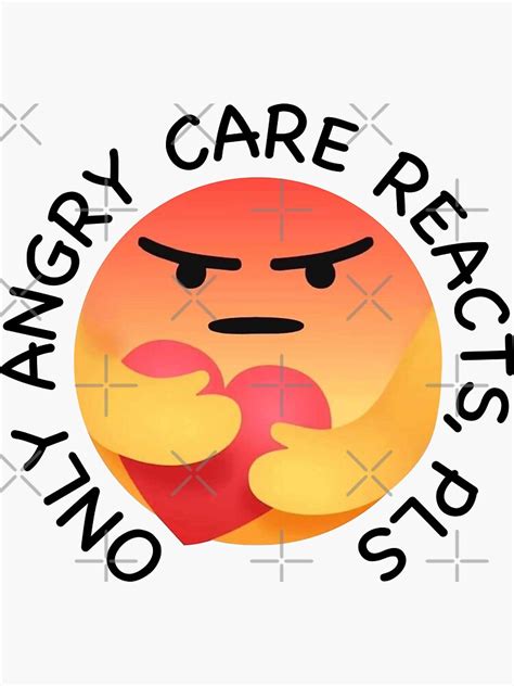 Angry Care React Sticker For Sale By Majkenk Redbubble