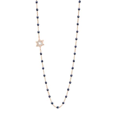 Star Of David Classic Gigi Midnight Diamond Necklace Rose Gold 165