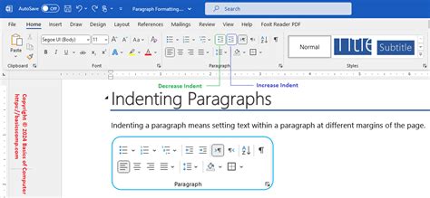 paragraph formatting basics of computer