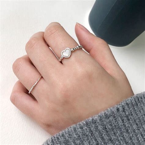 925실버 하트 자개반지 Heart Ring 감도 깊은 취향 셀렉트샵 29cm