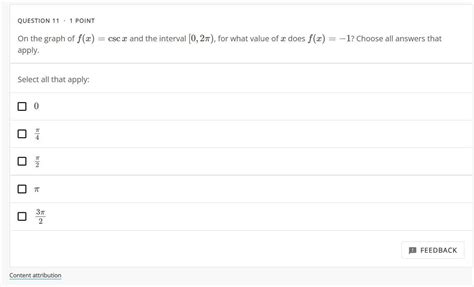 Solved QUESTION POINT On The Graph Of F X Cscx And Chegg Com