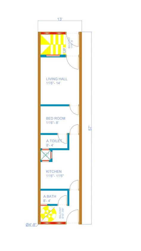 Modern 2bhk Apartment Floor Plan