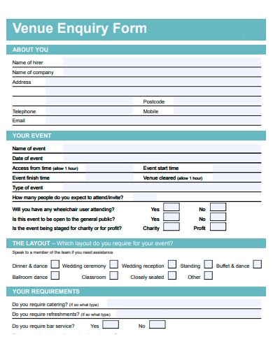Free 34 Enquiry Form Samples And Templates
