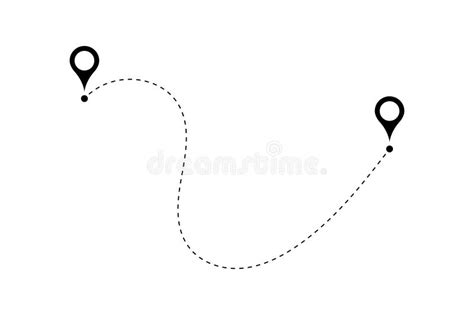 Route Icon Two Points With Dotted Path And Location Pin Route Location Icon Two Pin Sign And