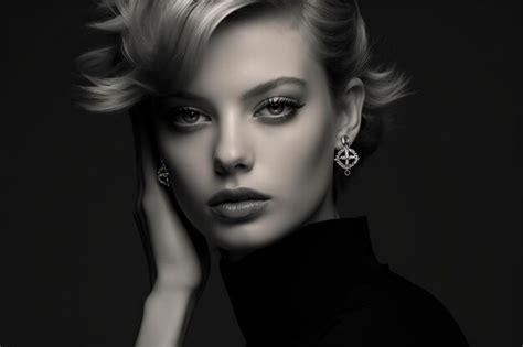 Premium Ai Image Illustration Of Female Model Star Earrings Chanel Modern Beautiful