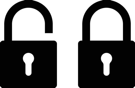 Unlocked And Locked Padlock Icon Set 20328561 Vector Art At Vecteezy