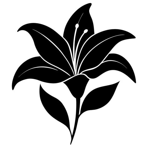 A Black And White Drawing Of A Flower With The Top Left Corner