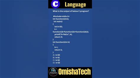 C Programming Mcqs Shorts Viral Omishatech Cprogramming