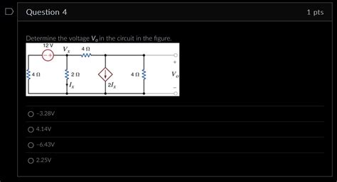 [solved] D Question 4 1 Pts Determine The Voltage Vo In The Circuit In The Course Hero