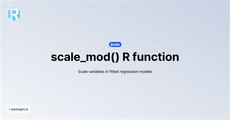 Scalemod R Function From Jtools R Packages