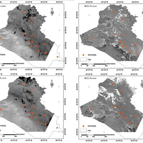 Nddi And Medi Indices Of Modis Surveillance Shows The Range Of The Dust Download Scientific