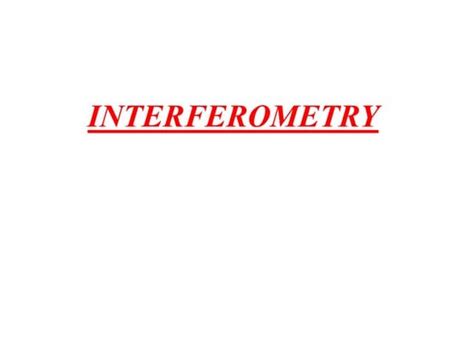 Interferometers Pdf