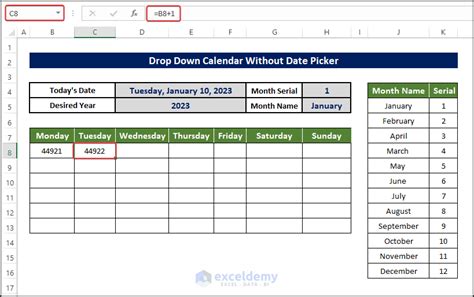 Insert Drop Down Calendar In Excel Without Date Picker