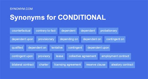Another Word For Conditional Synonyms And Antonyms