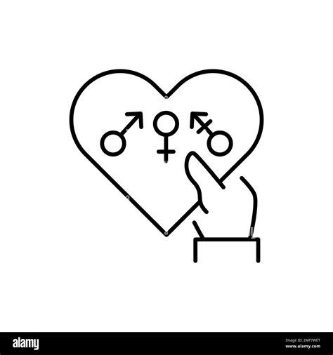 Gender Equality Color Line Icon Multinational Company Diverse Group