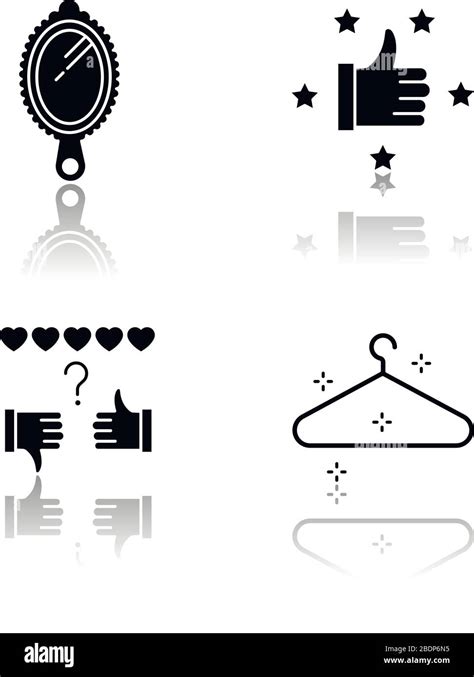 Fashion And Beauty Drop Shadow Black Glyph Icons Set Recommendation