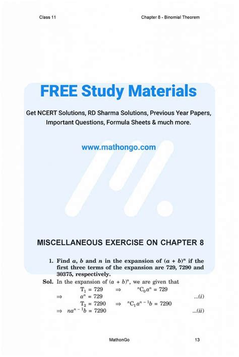 Ncert Solutions For Class 11 Maths Chapter 8 Miscellaneous Mathongo