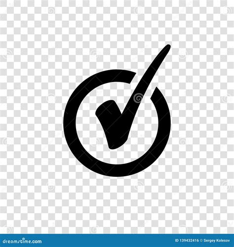Check Mark Icon In Circle Tick Symbol Stock Vector Illustration Of