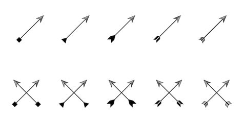 Premium Vector Arrow Weapons Arrows In Cross Icons Collection