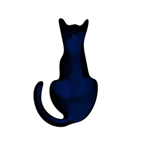 검은 고양이 그림 흰색 배경에 고립 프리미엄 벡터