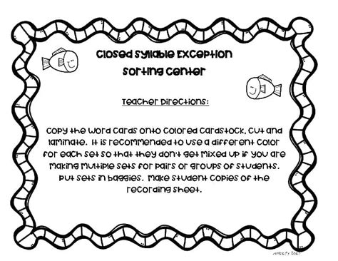 Closed Syllable Exception Sorting And Recording Center Ild Ind Old Olt And Ost