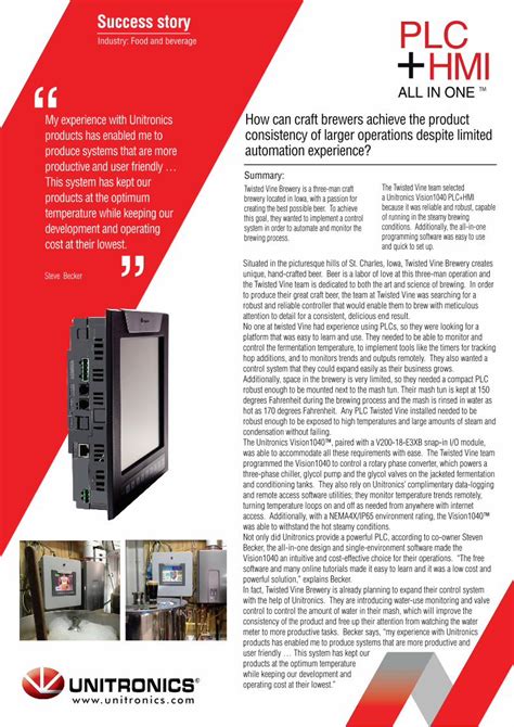 pdf unitronics programmable logic controller success story plc · 2016 7 27 · temperature