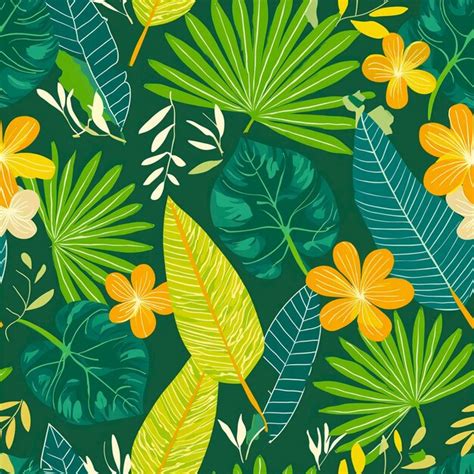 Jungle Seamless Pattern Background Premium Ai Generated Image
