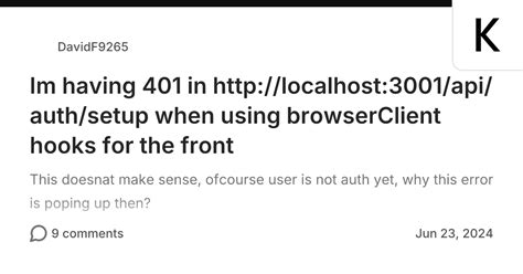 im having 401 in localhost 3001 api auth setup w
