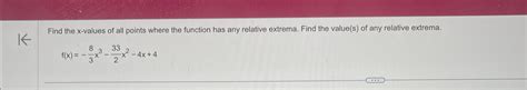 Solved Find The X Values Of All Points Where The Function