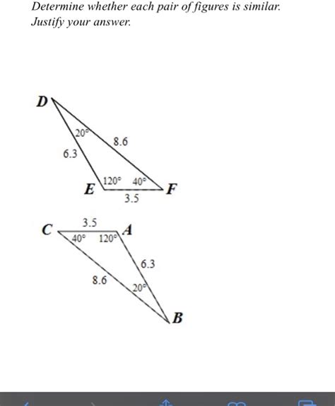 Solved Determine Whether Each Pair Of Figures Is Similar
