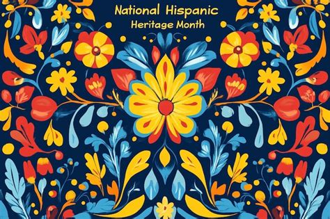 National Hispanic Heritage Month Festival Banner With Tropical Flowers