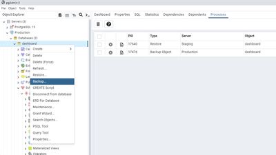 PgAdmin Backup And Restore Database