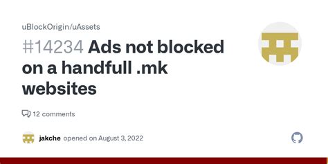 Ads Not Blocked On A Handfull Mk Websites · Issue 14234