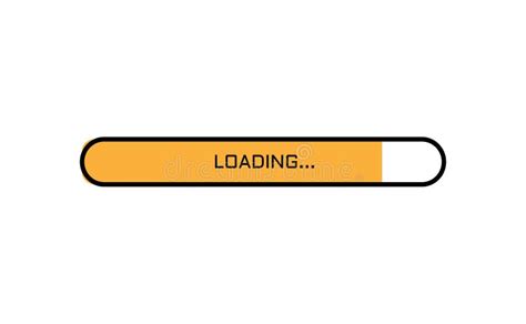 Loading Bar In Outline Shape With Bright Yellow Progress Vector