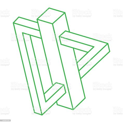 불가능한 착시 모양 로고 광학 예술 개체입니다 불가능한 인물 라인 아트 언리얼 기하학적 오브젝트 3가지 개체에 대한 스톡 벡터