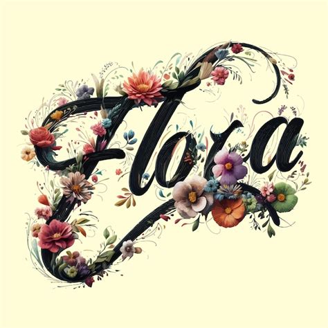 Premium Vector Floral Elegance Artistic Flora Typography Surrounded