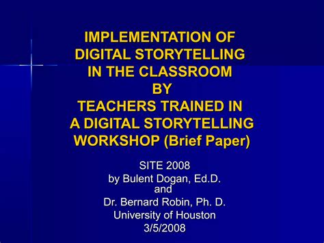 Implementing Digital Storytelling In The Classroom Ppt Ppt