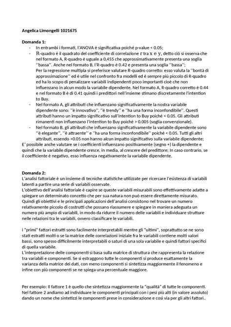 Data Analysis Della Beffa Iulm Appunti Di Analisi Dei Dati Docsity