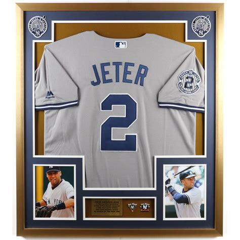 Derek Jeter Custom Framed Yankees Jersey Display With 2 Official 1996 1998 World Series Pins