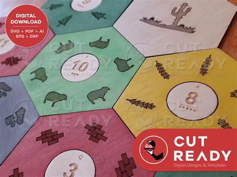 Settlers Of Catan Player Board Svg Minimalist Catan Svg Laser Cut Board Game Laser Cut