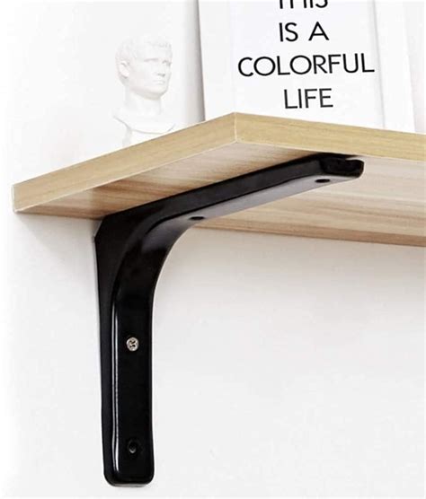 Buy DOMI PRO Shelf Brackets Pack L Shape X Inch Blcak Heavy Duty Wall Mounted Brackets