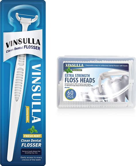 Dental Floss Clean Dental Flossers Kit with 1 Handle and 60 Extra ...