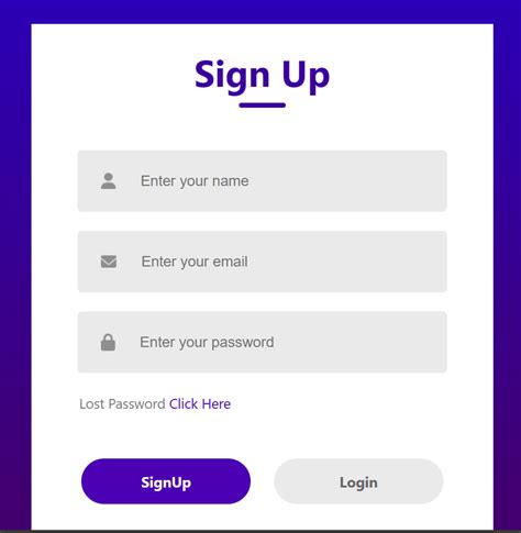 React Login Signup Form React Simple Form