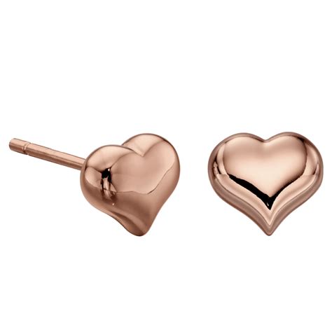 Emily Rose Gold Heart Earrings Little Star Jewellery
