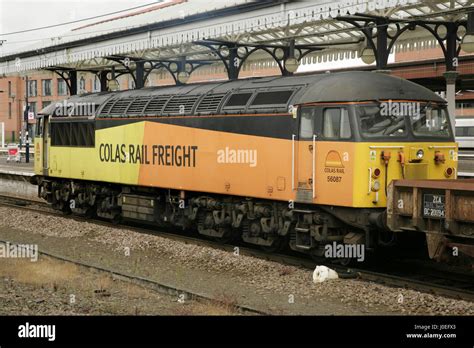 Colas Rail Freight Class 56 Diesel Loco No 56087 At York Station Uk