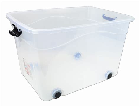 Pojemnik Plastikowy L z Turkusową Pokrywą Roller BOX Pudło SEMER Dom Ogród Budowa